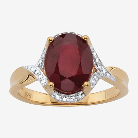 Click here for Womens Lead Glass-Filled Red Ruby 14K Gold Over Si... prices