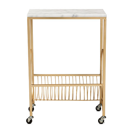 Click here for Jacek Marble-Top Serving Cart  One Size  White prices
