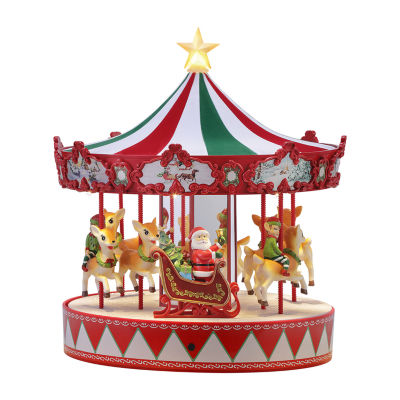 Vintage Carousel Animated Christmas Tabletop Decor, Color: Green - JCPenney