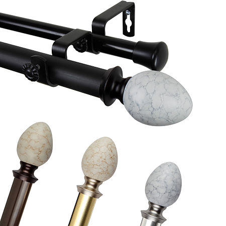 Click here for Rod Desyne Ovate Double Curtain Rod  One Size  Bla... prices