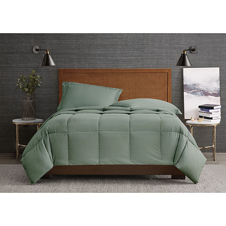 London Fog Garment Wash Solid 180 Thread Count 3pc. Comforter Set