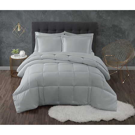 Truly Calm Antimicrobial Down Alternative 3-Pc. Comforter Set  Full/Queen - Grey