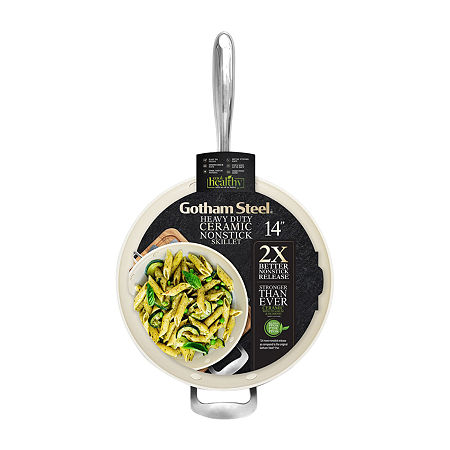 Natural Collection 14 in. Ceramic Nonstick Skillet - Cream