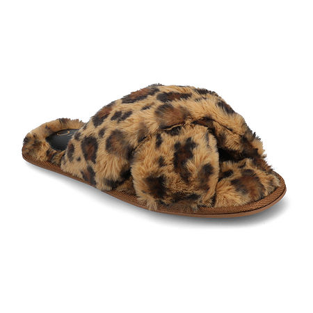 Journee Collection Womens Veedia Open Toe Slippers - Leopard
