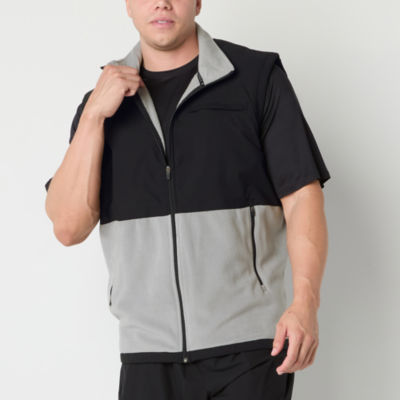 Xersion Big and Tall Mens Fleece Vest, Color: Black Gray - JCPenney