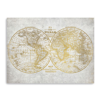 Lumaprints No 1 World Map Canvas Art Color Gold Jcpenney