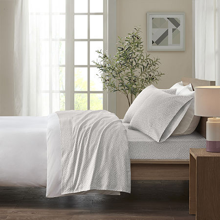 Madison Park Novelty Printed Cotton Flannel 4-Pc. Sheet Set  King - Grey Dots