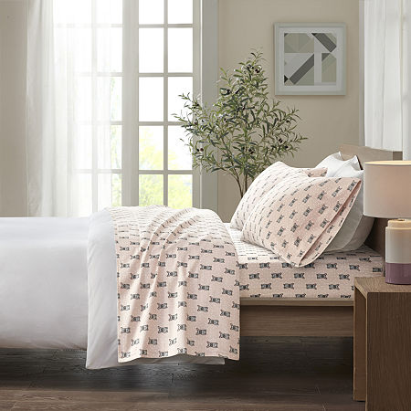 Madison Park Novelty Printed Cotton Flannel 3-Pc. Sheet Set  Twin Xl - Pink French Bulldog
