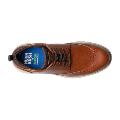 Nunn Bush Mens Stance Oxford Wing Tip Oxford Shoes, Color: Cognac