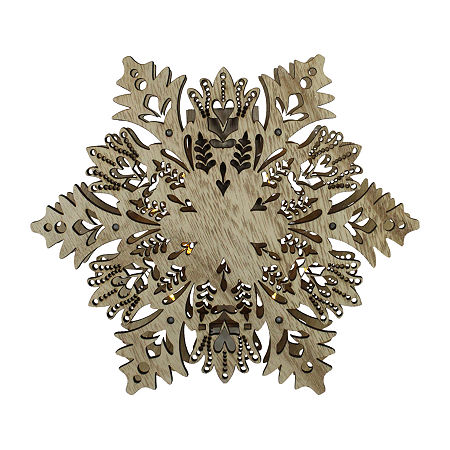 Click here for 8.5 Lighted Brown Wooden Snowflake Christmas Tree... prices