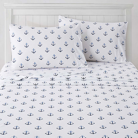 Sweet Home Collection Kids Fun & Colorful Ship Anchors Sheet Set