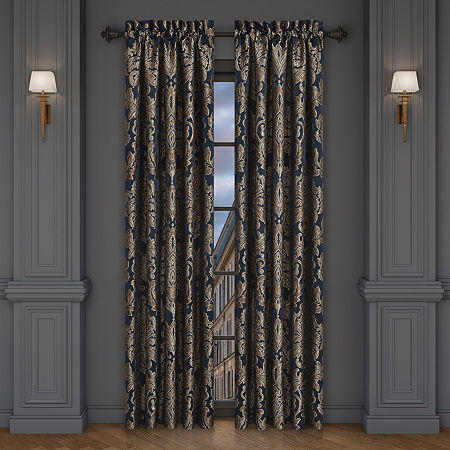 J Queen New York Monte Carlo Window Panel Pair  50 x 84 - Navy