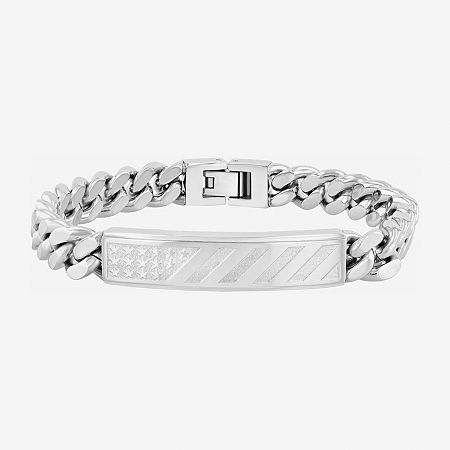 Click here for Mens Stainless Steel Solid Link Bracelet  One Size... prices