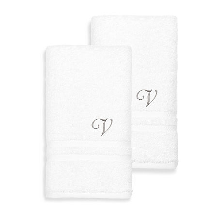 Linum Home Turkish Cotton Personalized Denzi Hand Towel Set  30 x 16 - V