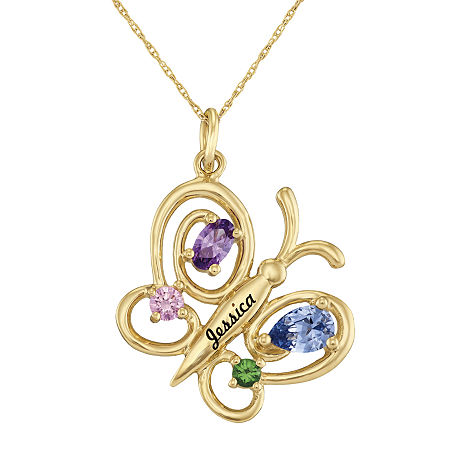 Click here for Personalized Girls Birthstone Butterfly Pendant Ne... prices