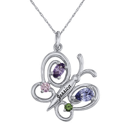 Click here for Personalized Girls Birthstone Butterfly Pendant Ne... prices