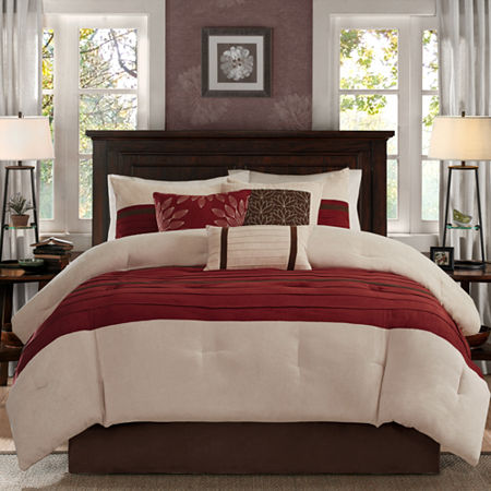 Madison Park Palmer Faux-Suede 7-Pc. Comforter Set  California King - Red