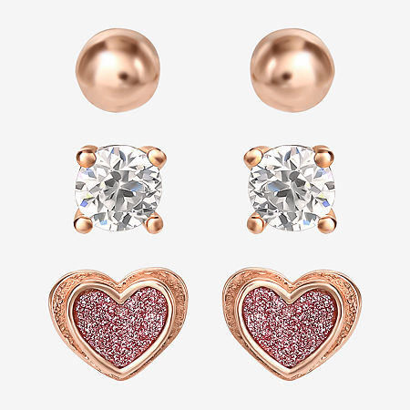 Click here for Girls Cubic Zirconia 14K Gold Over Silver Heart 3... prices
