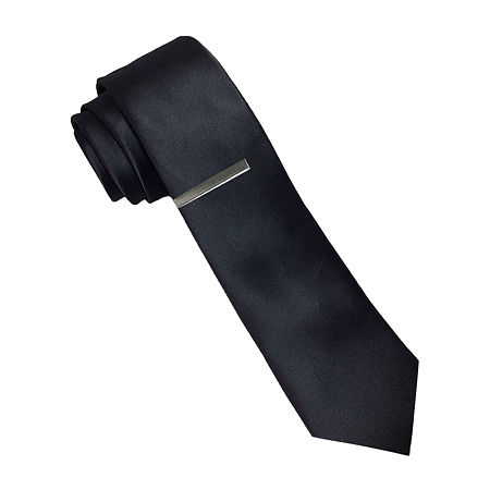 Click here for J. Ferrar Satin Solid Tie Set  One Size  Black prices