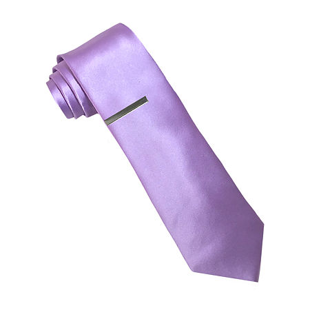 Click here for J. Ferrar Satin Solid Tie Set  One Size  Purple prices