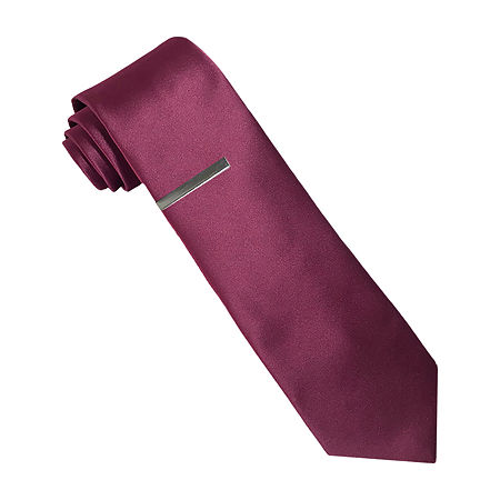 Click here for J. Ferrar Satin Solid Tie Set  One Size  Red prices