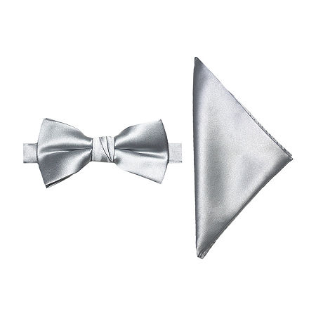 Click here for J. Ferrar Solid Bow Tie Set  One Size  Silver prices