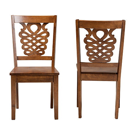 Baxton Studio Gervais Modern and Contemporary Transitional 2-Piece Finished Wood Dining Chair Set - Walnut Brown