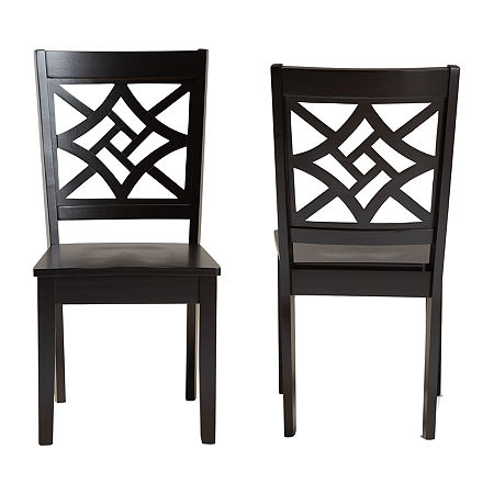 Baxton Studio Nicolette Modern and Contemporary 2-Piece Finished Wood Dining Chair Set - Dark Brown