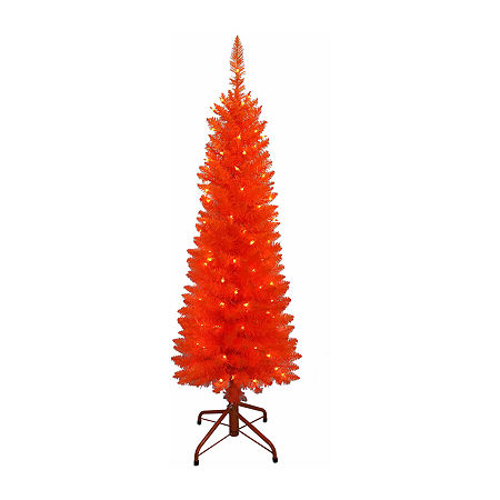 Click here for Kurt Adler 4 Foot Pre-Lit Orange Slim Tree  One Si... prices