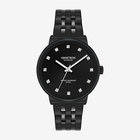 Click here for Armitron Mens Diamond Accent Black Stainless Steel... prices