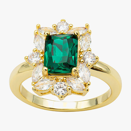 Click here for Sparkle Allure Womens Green Crystal 14K Gold Over... prices