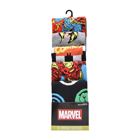 Click here for Mens 5 Pair Marvel Crew Socks  10-13  Black prices