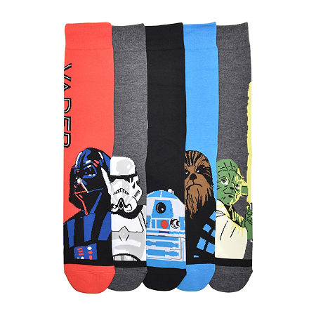 Click here for Mens 5 Pair Star Wars Crew Socks  10-13  Red prices