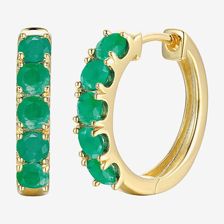 Click here for Womens Genuine Gemstone 10K Gold 13mm Hoop Earring... prices