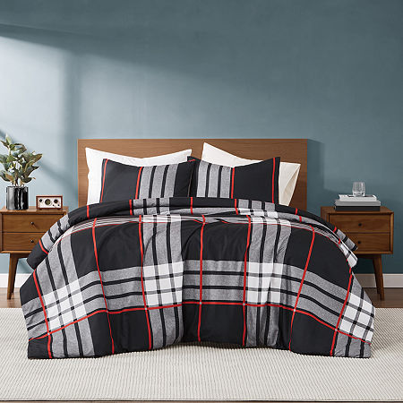 Truly Soft Danbury Plaid 3-Pc. Comforter Set  Full/Queen - Black