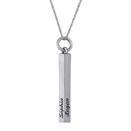 Click here for Personalized Rectangle Block Pendant Necklace  One... prices