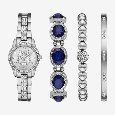 Click here for Ladies Sets Womens Crystal Accent Silver Tone 4-pc... prices