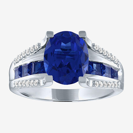 Click here for Womens Lab Created Blue Sapphire Sterling Silver C... prices