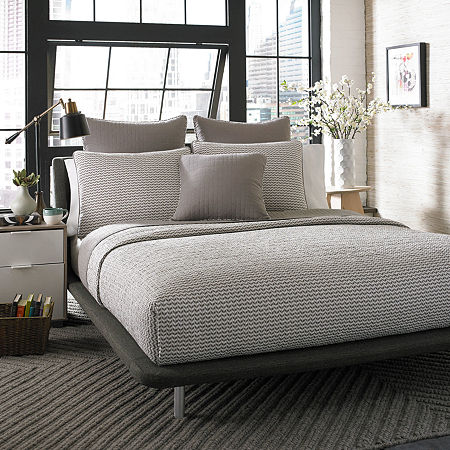 Click here for City Scene Leaves Quilt Set  One Size  Gray prices