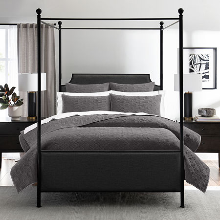 Click here for Fieldcrest Diamond Velvet Quilt  One Size  Gray prices