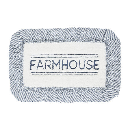 Click here for Vhc Brands Sawyer Mill Bath Rug  One Size  Blue prices