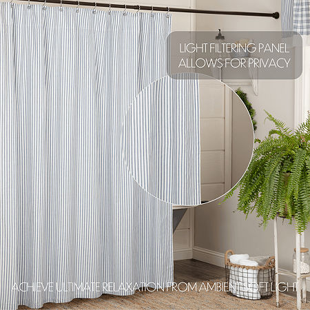 Click here for Vhc Brands Sawyer Mill Blue Ticking Shower Curtain... prices