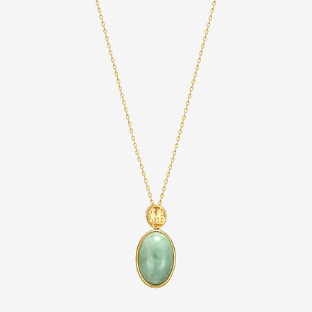 Click here for Good Fortune Womens Genuine Green Jade 18K Gold Ov... prices