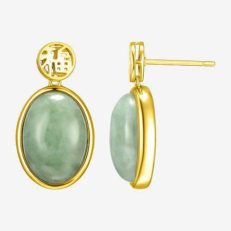 Click here for Good Fortune Womens Genuine Green Jade 18K Gold Ov... prices