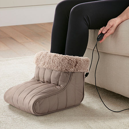 Micro Flannel Heated Foot Warmer  One Size  Brown
