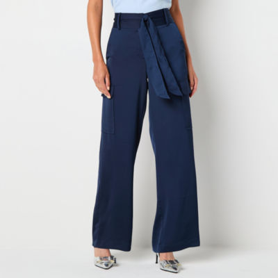 Worthington Womens Straight Cargo Pant, Color: Navy Platoon - JCPenney