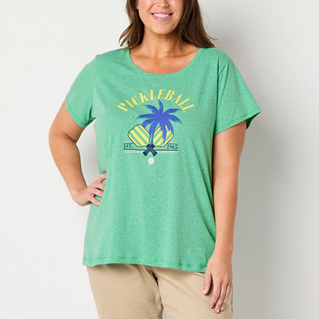 Click here for St. Johns Bay Womens Plus Crew Neck Short Sleeve T... prices