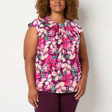 Click here for Liz Claiborne Womens Round Neck Sleeveless Plus Bl... prices
