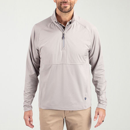 Cutter & Buck Mens Adapt Eco Knit Hybrid Recycled Quarter Zip - Polished
