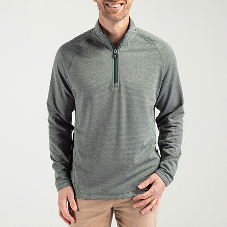 Cutter & Buck Peshastin Fleece Recycled Mens Half Zip Pullover - Hunter heather